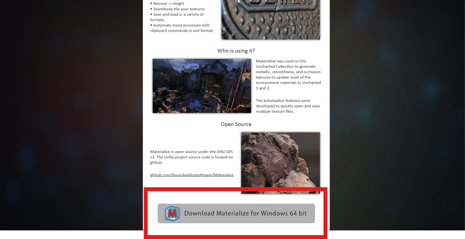 UE5：写真からマテリアルを超簡単に作成しよう！Materialize - UnrealEngineでゲーム制作